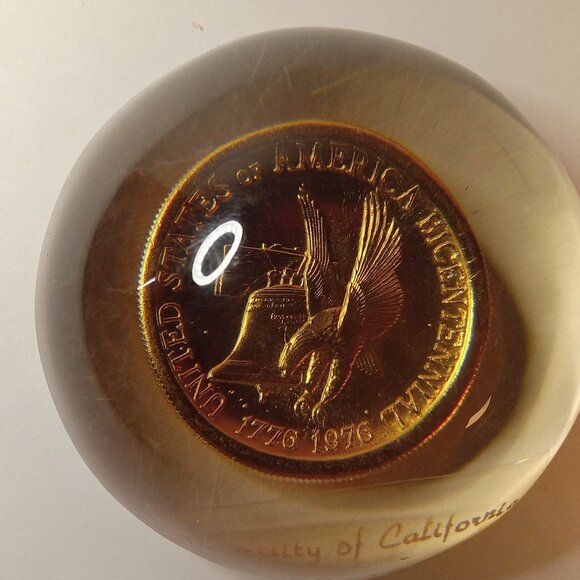 Accents | Vintage Lucite Paperweight Bicentennial Souvenir Coin Usa ...